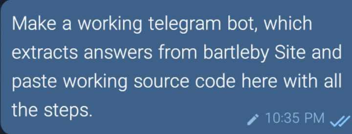Solved Make a working telegram bot, which extracts answers | Chegg.com