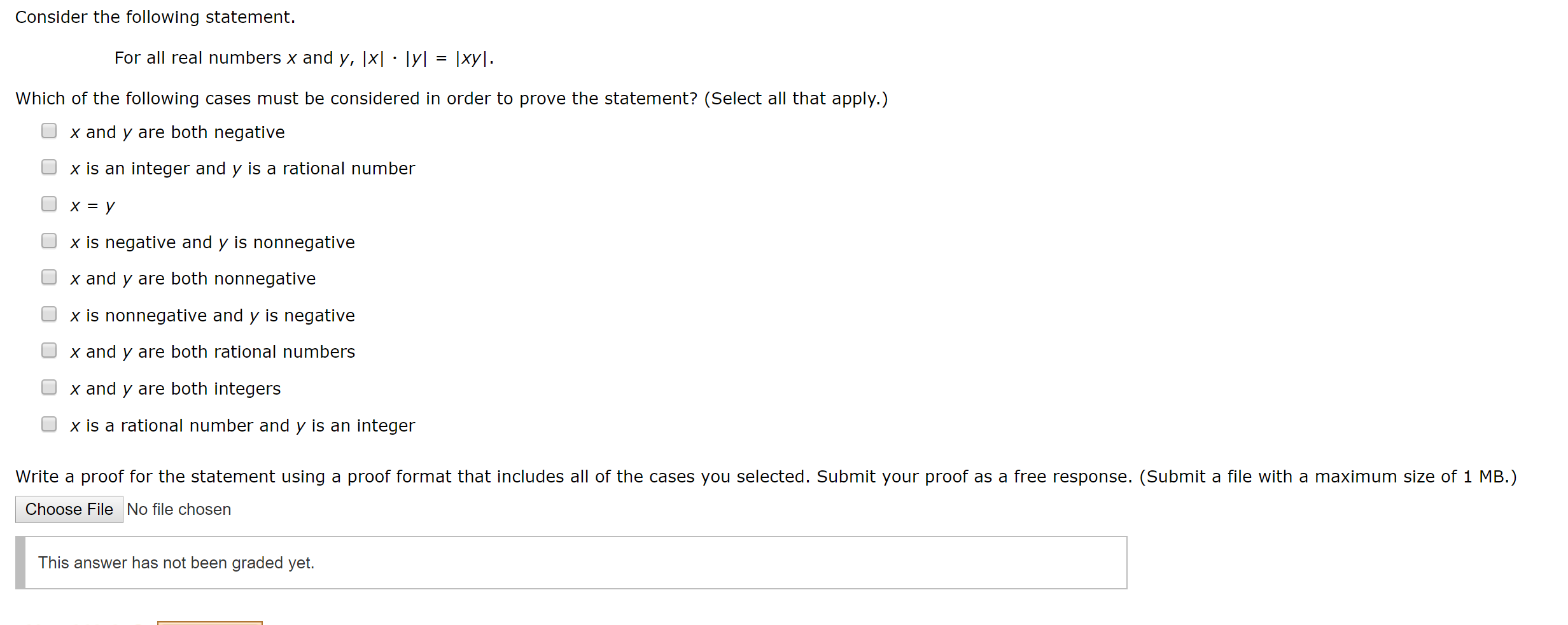 Solved Consider The Following Statement For All Real Chegg