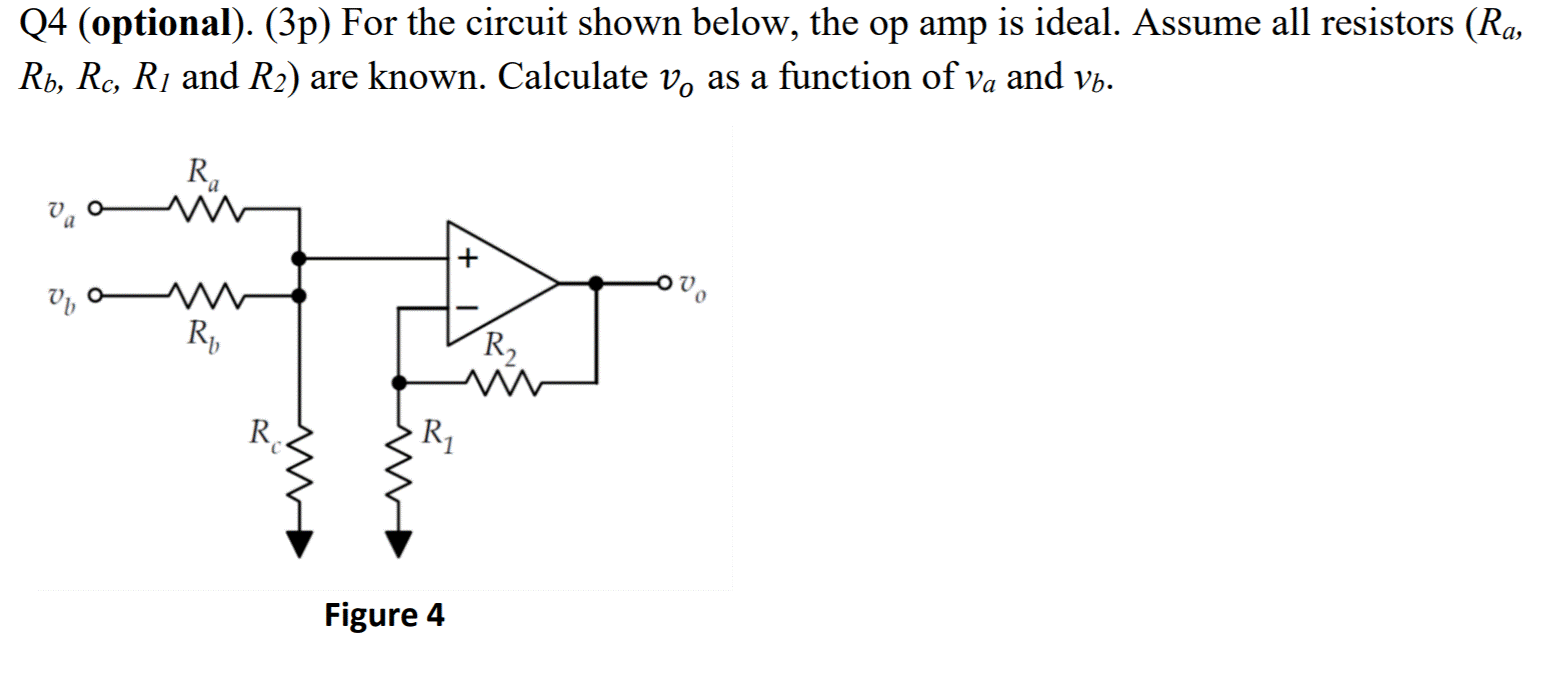 Solved Q4 (optional). (3p) For the circuit shown below, the | Chegg.com Solved Q4 (optional). (3p) For the circuit shown below, the | Chegg.com