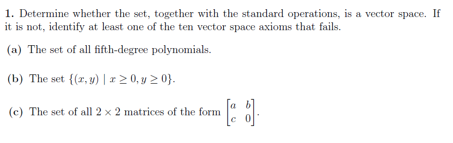 Solved 1. Determine whether the set, together with the | Chegg.com