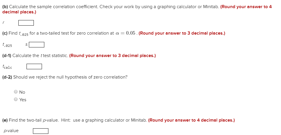 Solved (b) Calculate the sample correlation coefficient. | Chegg.com