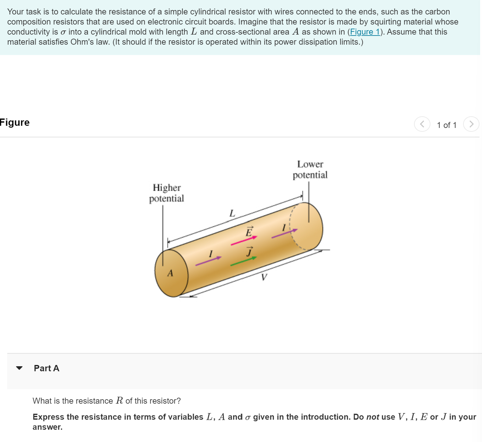 Solved Your task is to calculate the resistance of a simple | Chegg.com
