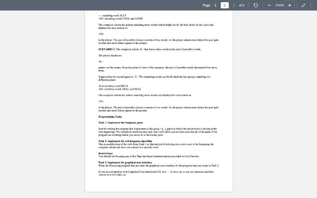 Solved Due: March 17, 2021 Evil Hangman Algorithm (Use | Chegg.com