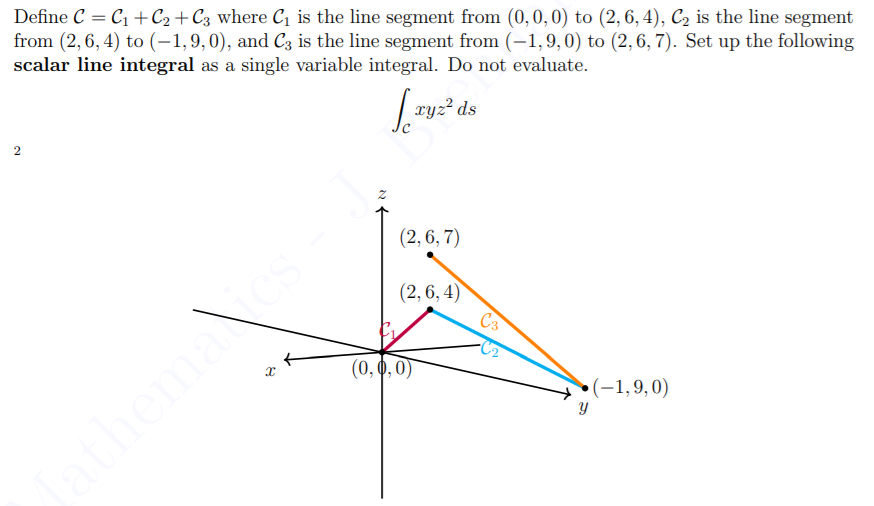 Solved Define C = C1 + C2 + C3 where C1 is the line segment | Chegg.com