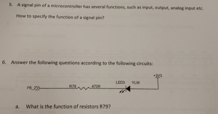 Solved 5. A signal pin of a microcontroller has several | Chegg.com