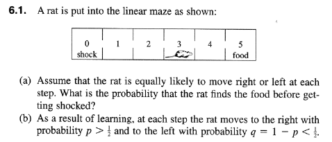 Solved 6.1. A rat is put into the linear maze as shown: 1 2 | Chegg.com
