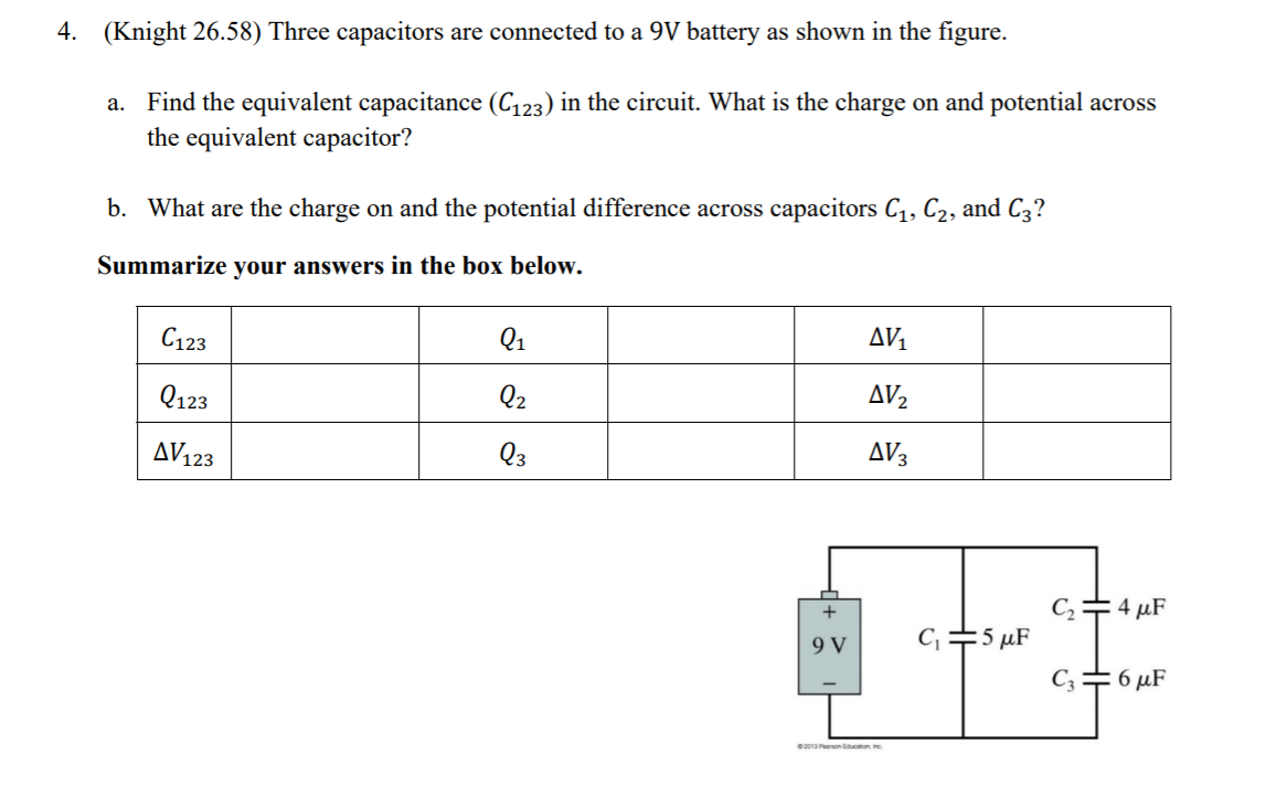 Solved 4. (Knight 26.58) Three capacitors are connected to a | Chegg.com