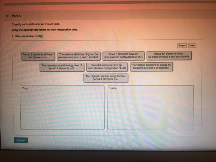 Solved Part A Classify each statement as true or false. Drag | Chegg.com