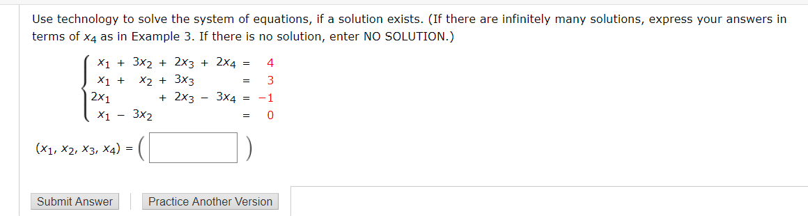 Solved Use technology to solve the system of equations, if a | Chegg.com