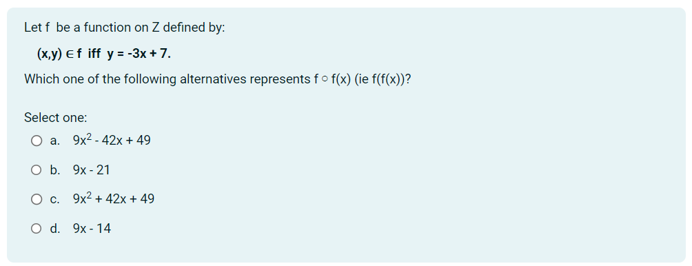 Solved Let \\( f \\) and \\( g \\) be functions on \\( Z \\) | Chegg.com
