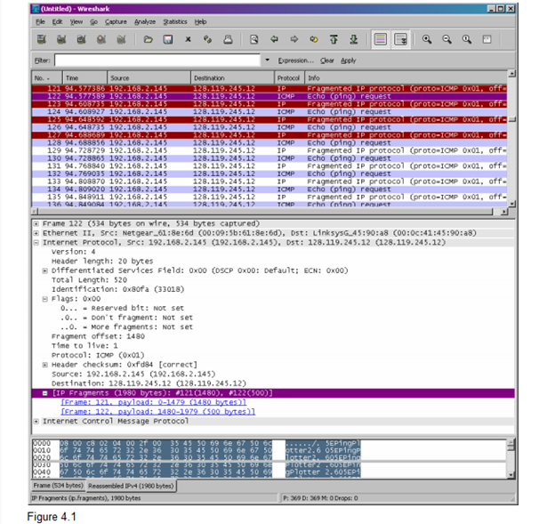 Solved Given the following ICMP Echo Request (Figure 4.1, | Chegg.com