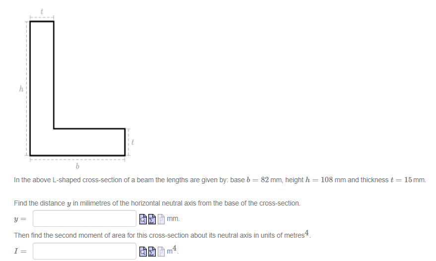 Solved h L b In the above L-shaped cross-section of a beam | Chegg.com