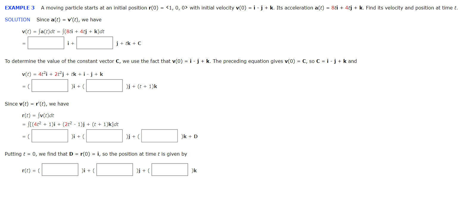 Solved EXAMPLE 3 A moving particle starts at an initial | Chegg.com