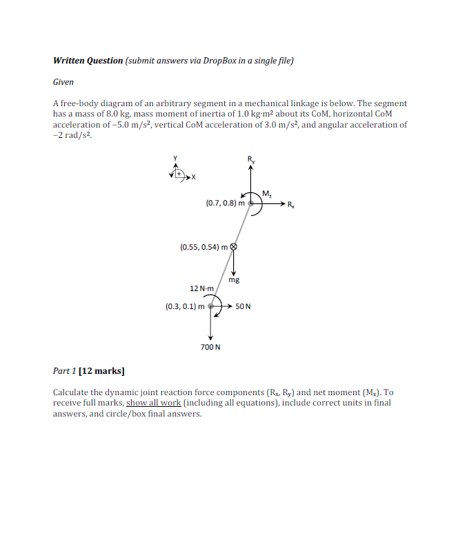 Solved Written Question (submit answers via DropBox in a | Chegg.com