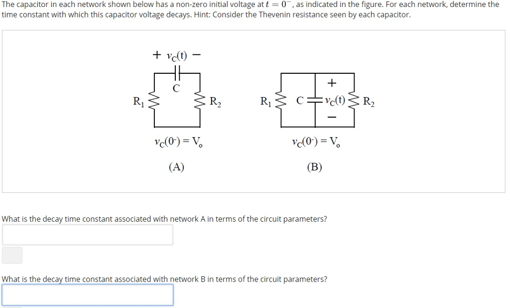 Solved The capacitor in each network shown below has a | Chegg.com