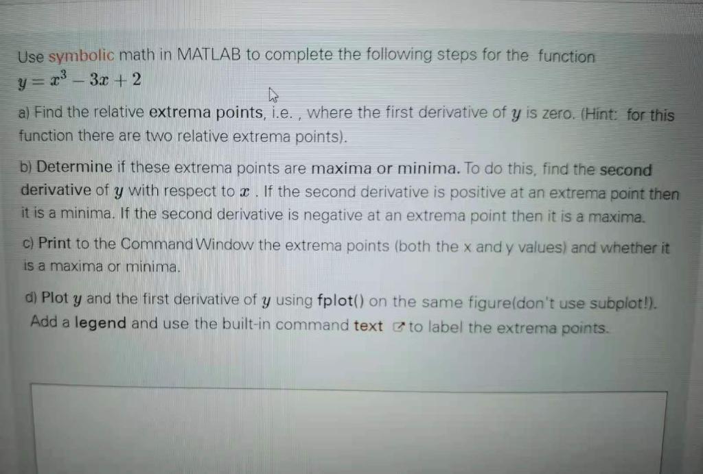 Solved Use symbolic math in MATLAB to complete the following | Chegg.com