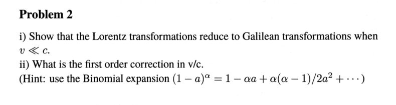 Solved Problem 2 I Show That The Lorentz Transformations