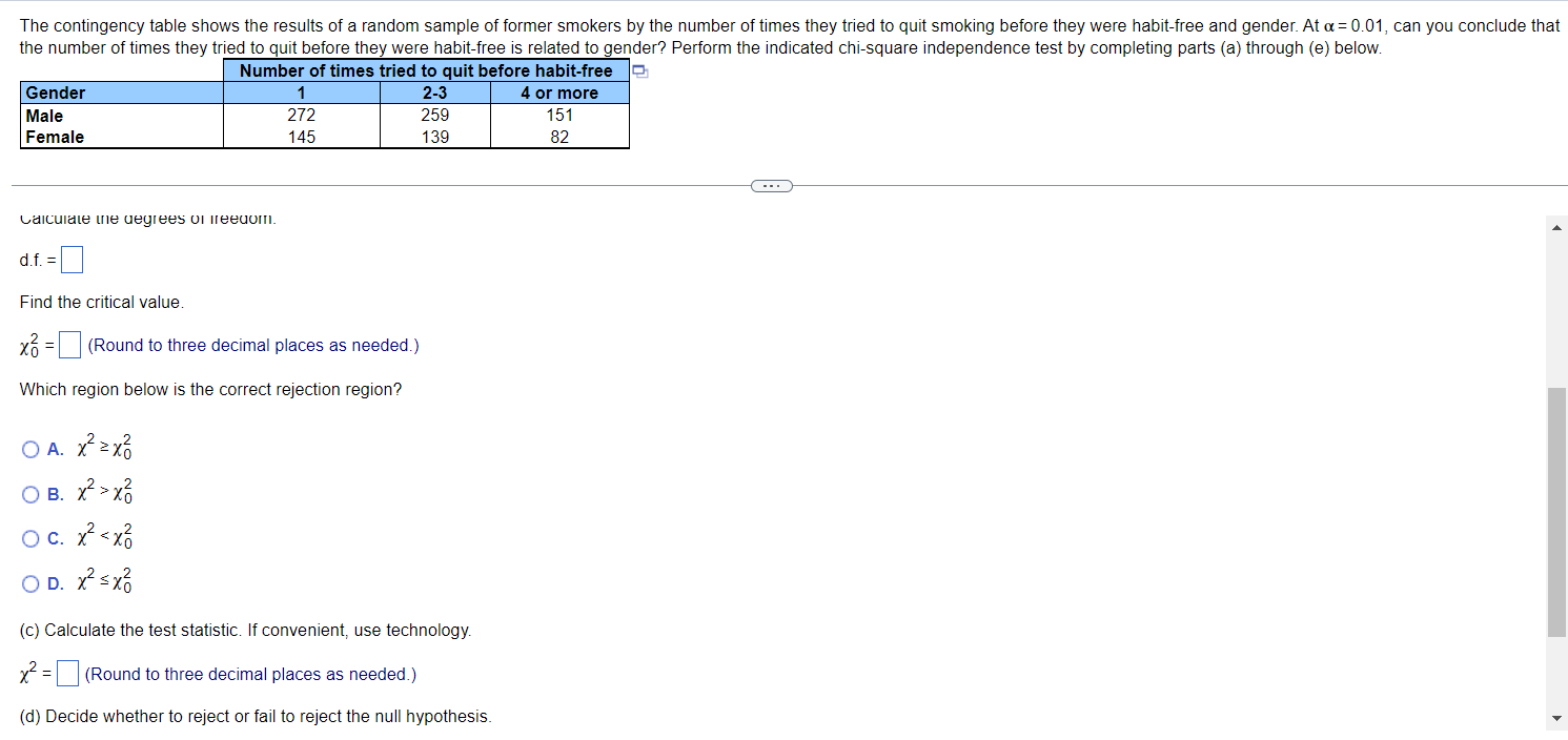 Solved The contingency table shows the results of a random | Chegg.com