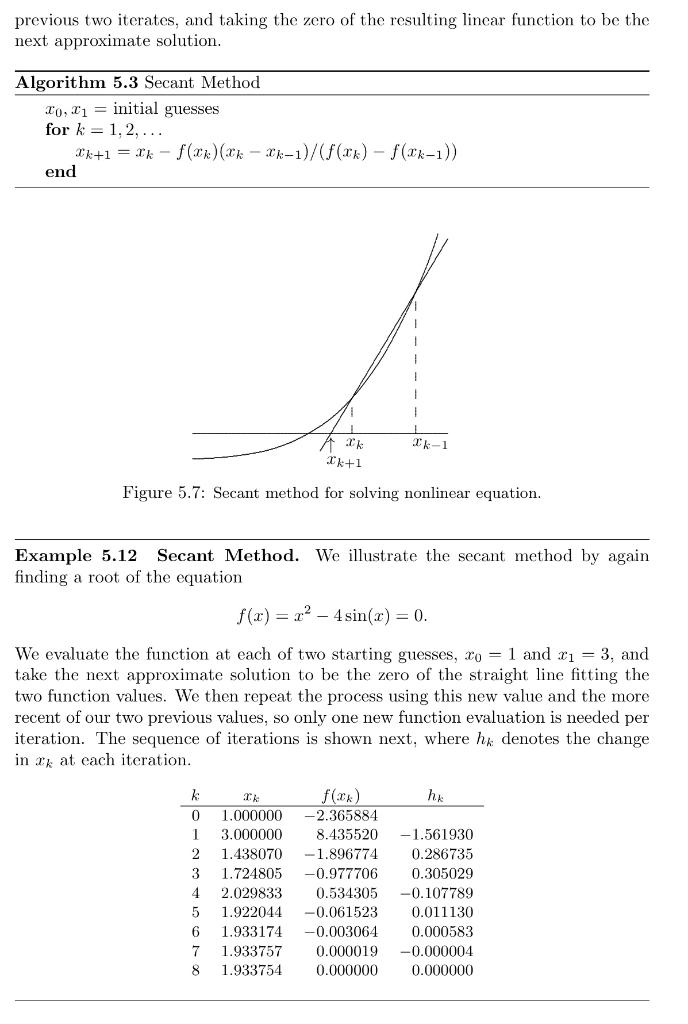Solved - = (a) Show that the iterative method Xk-1f(xk) - | Chegg.com