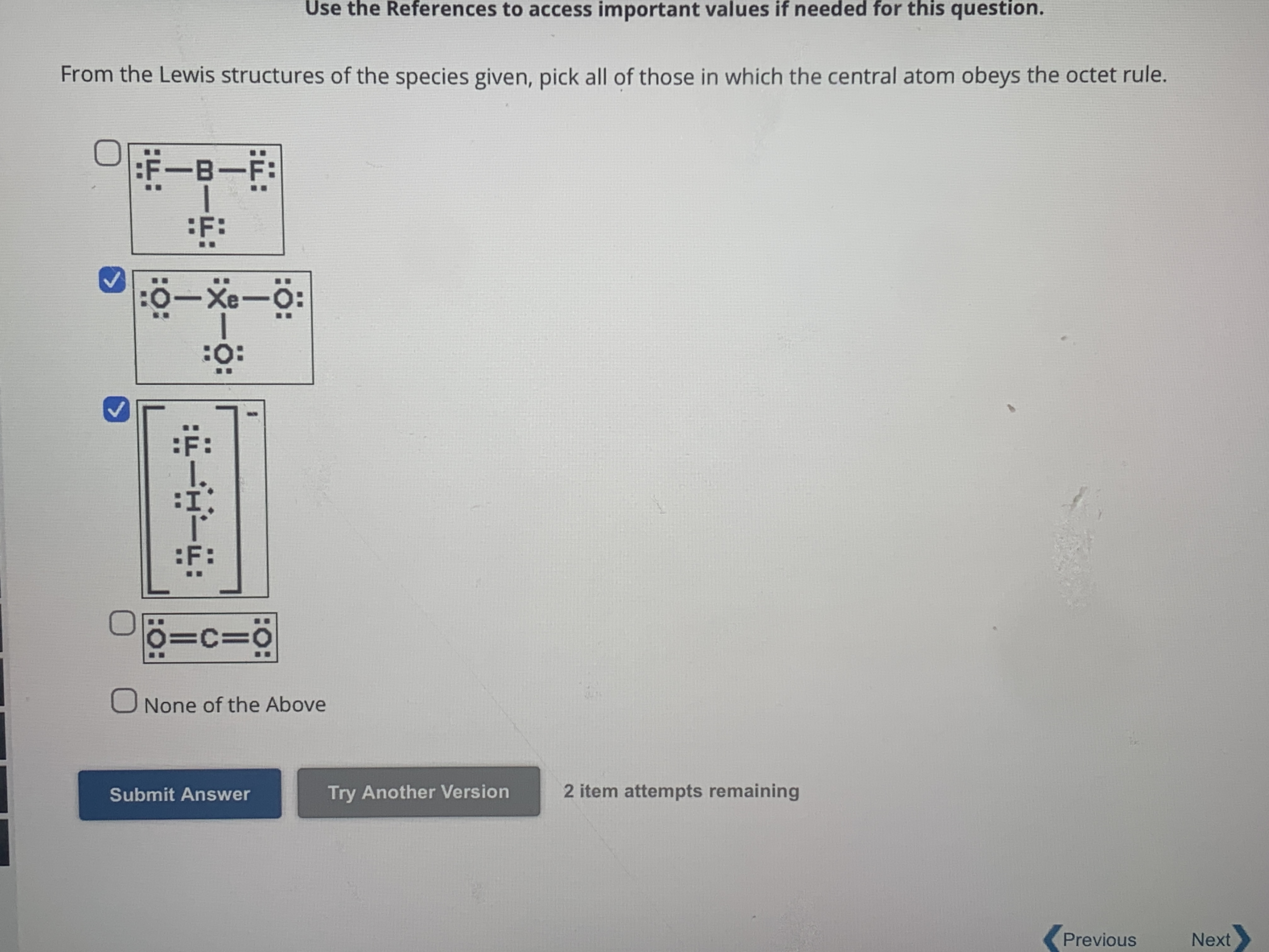 Solved From the Lewis structures of the species given, pick | Chegg.com
