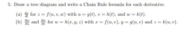 Solved 5. Draw a tree diagram and write a Chain Rule formula | Chegg.com