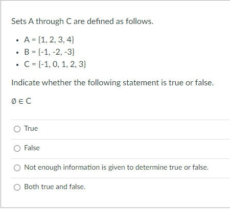 Solved Sets A through C are defined as follows. - | Chegg.com
