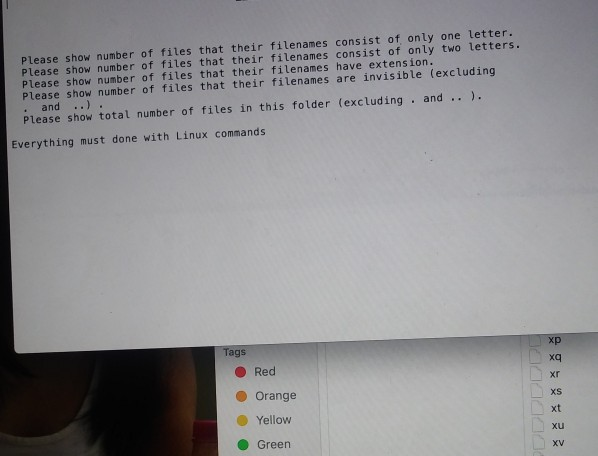Solved Please show number of files that their filenames | Chegg.com