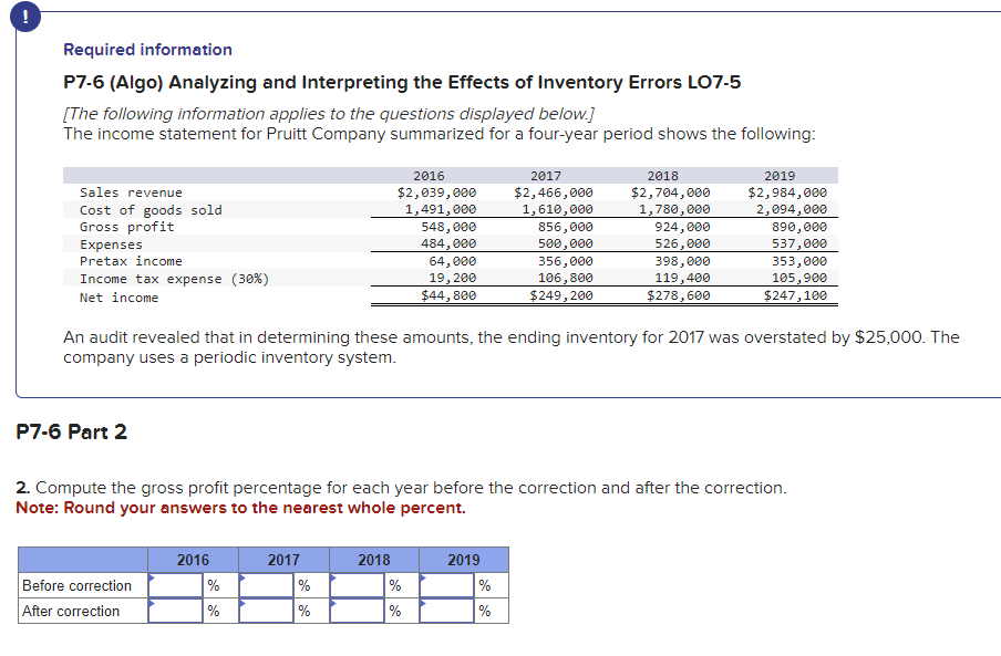 Solved Required informationP7-6 (Algo) ﻿Analyzing and | Chegg.com