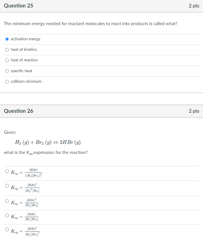 Solved The minimum energy needed for reactant molecules to | Chegg.com