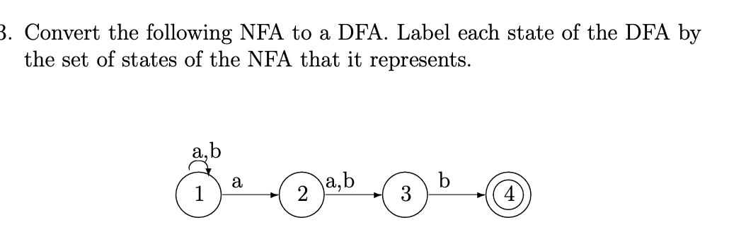Solved Convert the following NFA to a DFA. Label each state | Chegg.com