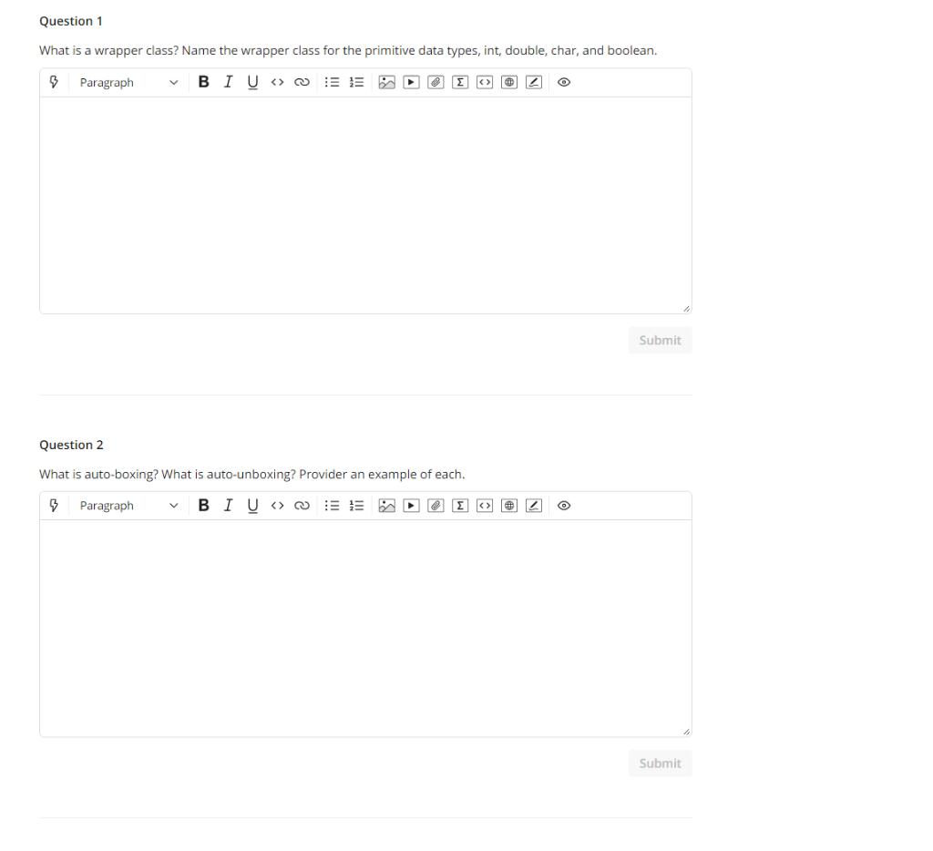 Solved What is a wrapper class? Name the wrapper class for | Chegg.com