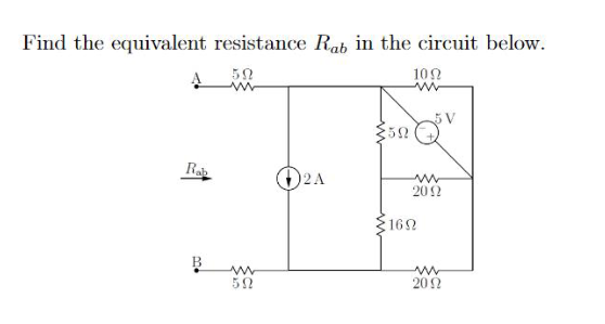 Find the equivalent resistance Rab in the circuit | Chegg.com