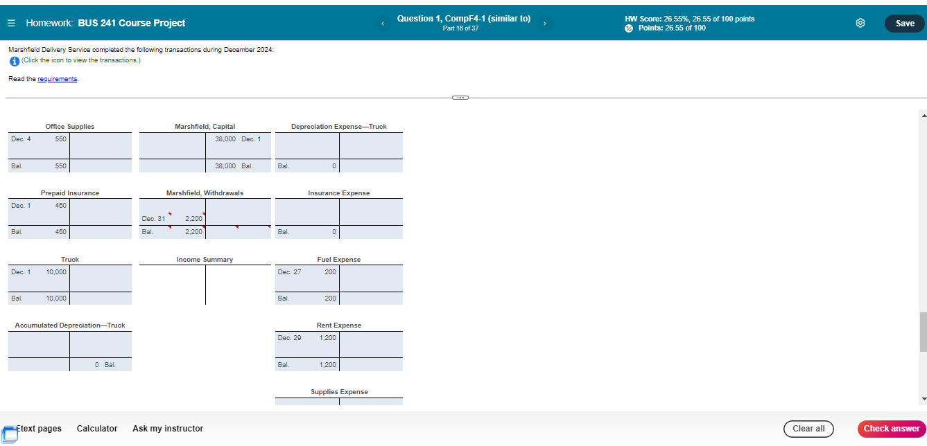 Solved Homework: BUS 241 Course Project Marshfield Delivery | Chegg.com