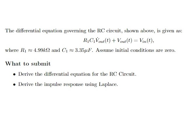 Solved The differential equation governing the RC circuit, | Chegg.com