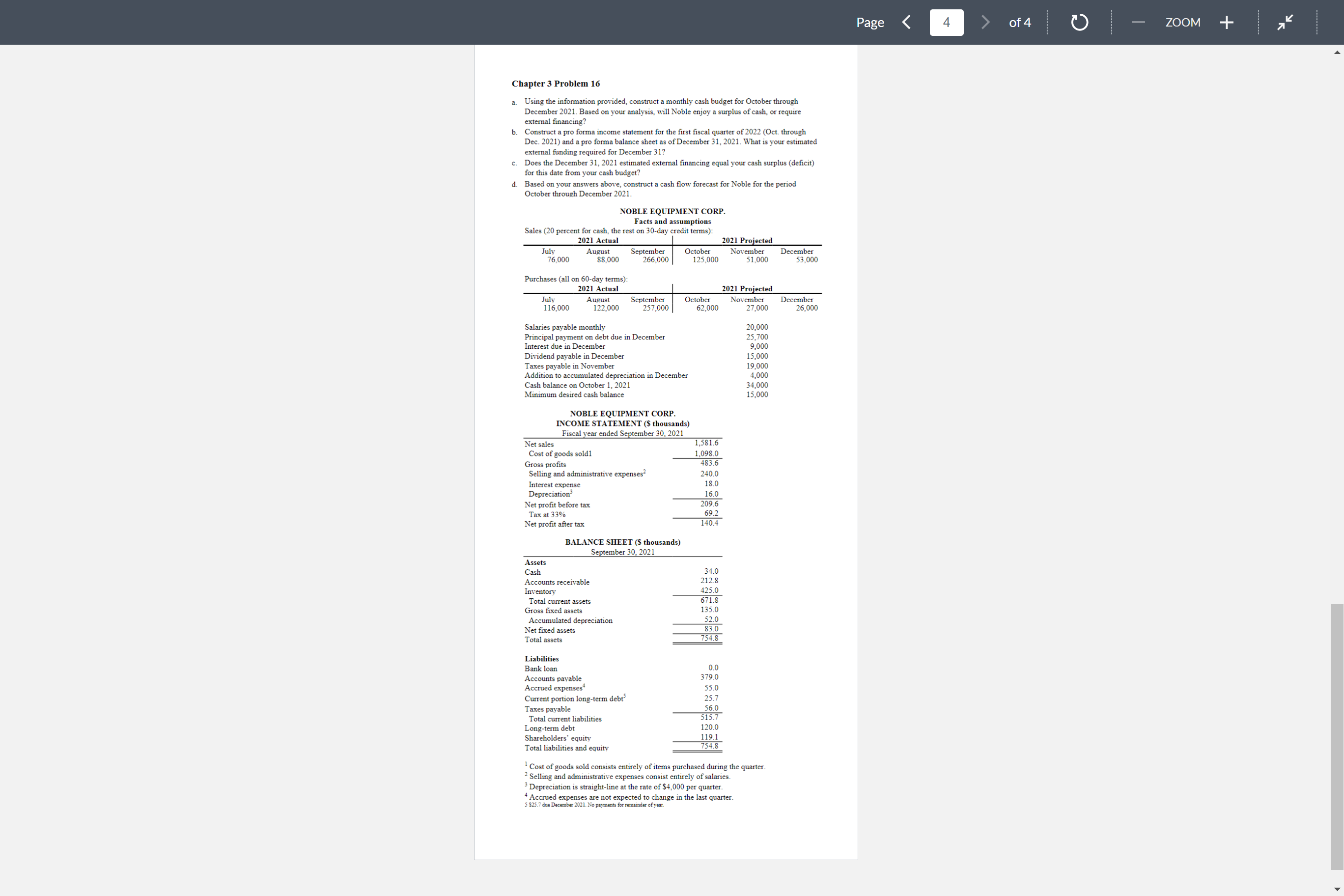 Solved Chapter 3 Problem 16 a. Using the information | Chegg.com