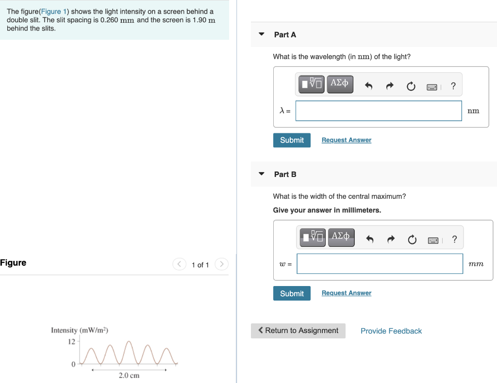 Solved The figure(Figure 1) shows the light intensity on a | Chegg.com