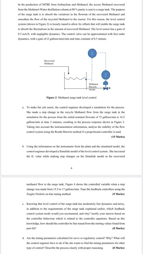 In the production of MTBE from Isobutylene and | Chegg.com