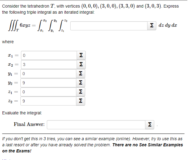 Solved Consider the tetrahedron T, with vertices | Chegg.com