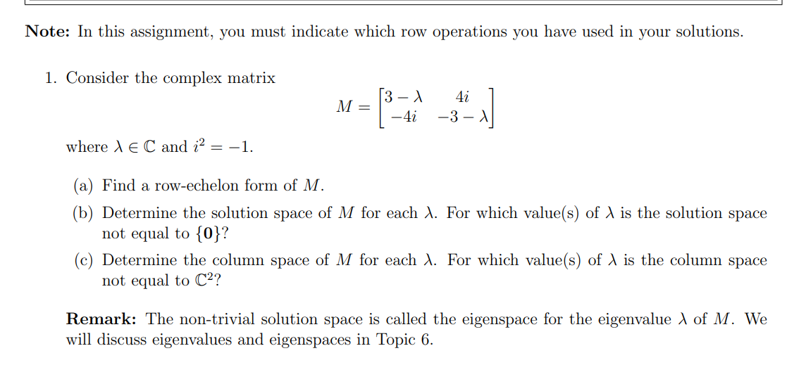Solved Note: In this assignment, you must indicate which row | Chegg.com