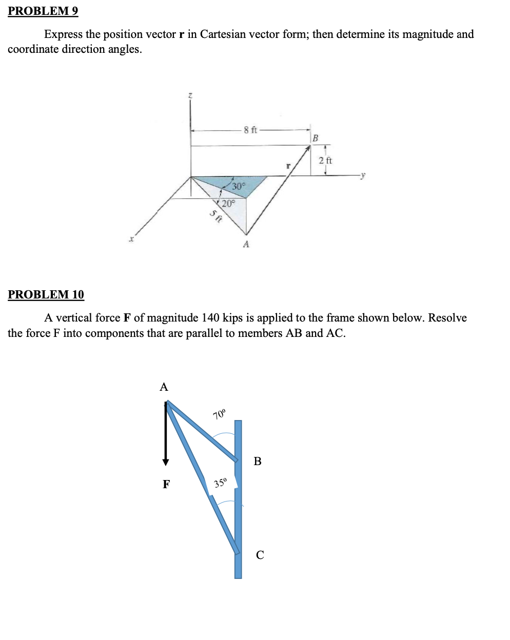 Solved PROBLEM 9 Express the position vector r in Cartesian | Chegg.com