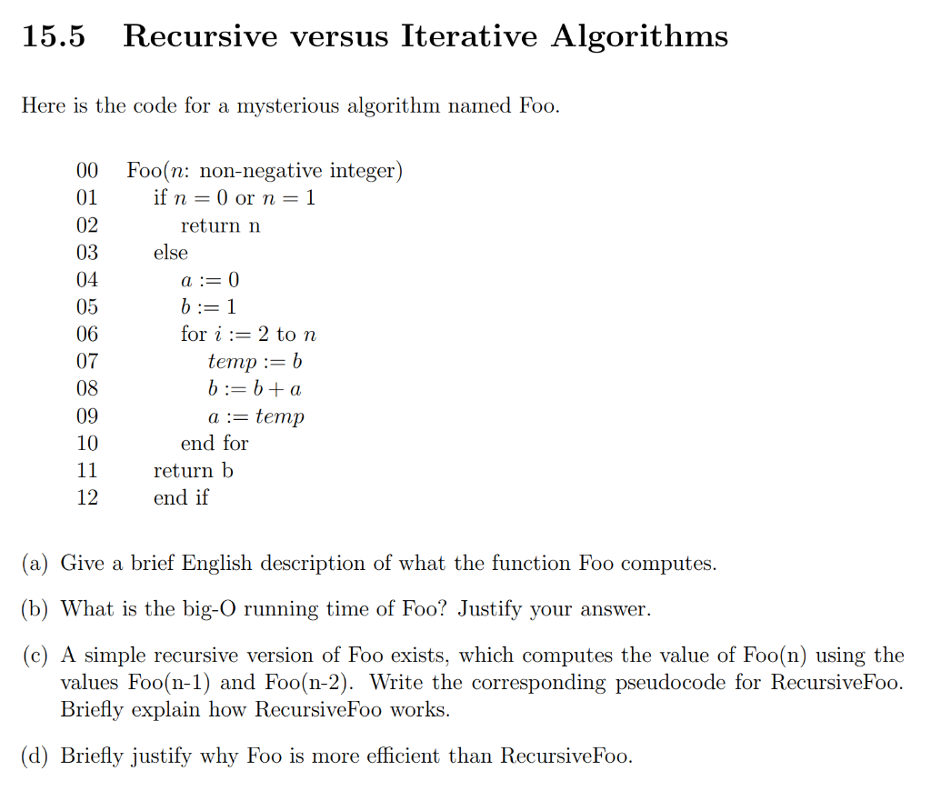 Solved (a) Give a brief English description of what the | Chegg.com
