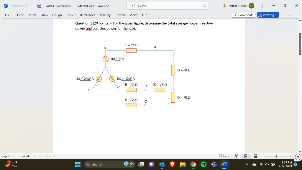 Solved Question 1 (20 points) – For the given figure, | Chegg.com