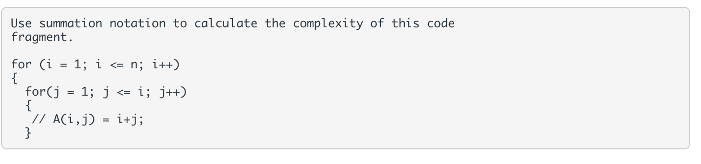 Solved Use summation notation to calculate the complexity of | Chegg.com