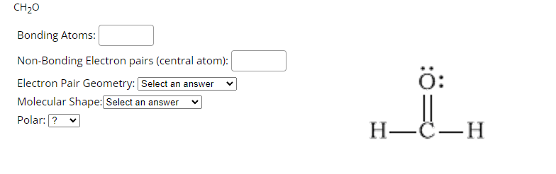 [Solved]: CHO Bonding Atoms: Non-Bonding Electron pairs (c