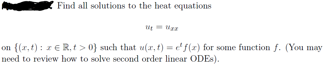 Solved We only allowed to use second order ODE techniques | Chegg.com
