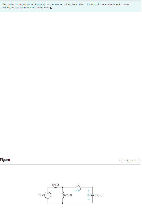 Solved The switch in the circuit in (Figure 1) has been open | Chegg.com