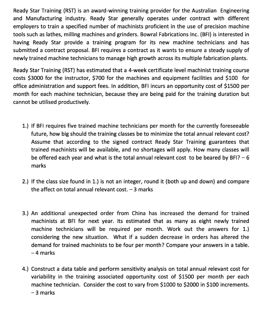 Ready Star Training (RST) is an award-winning | Chegg.com