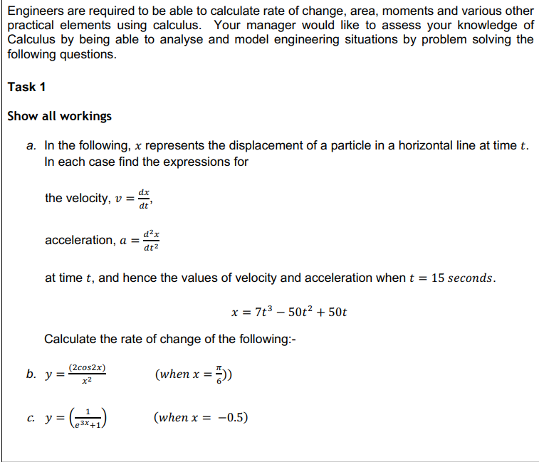 Solved Engineers are required to be able to calculate rate | Chegg.com