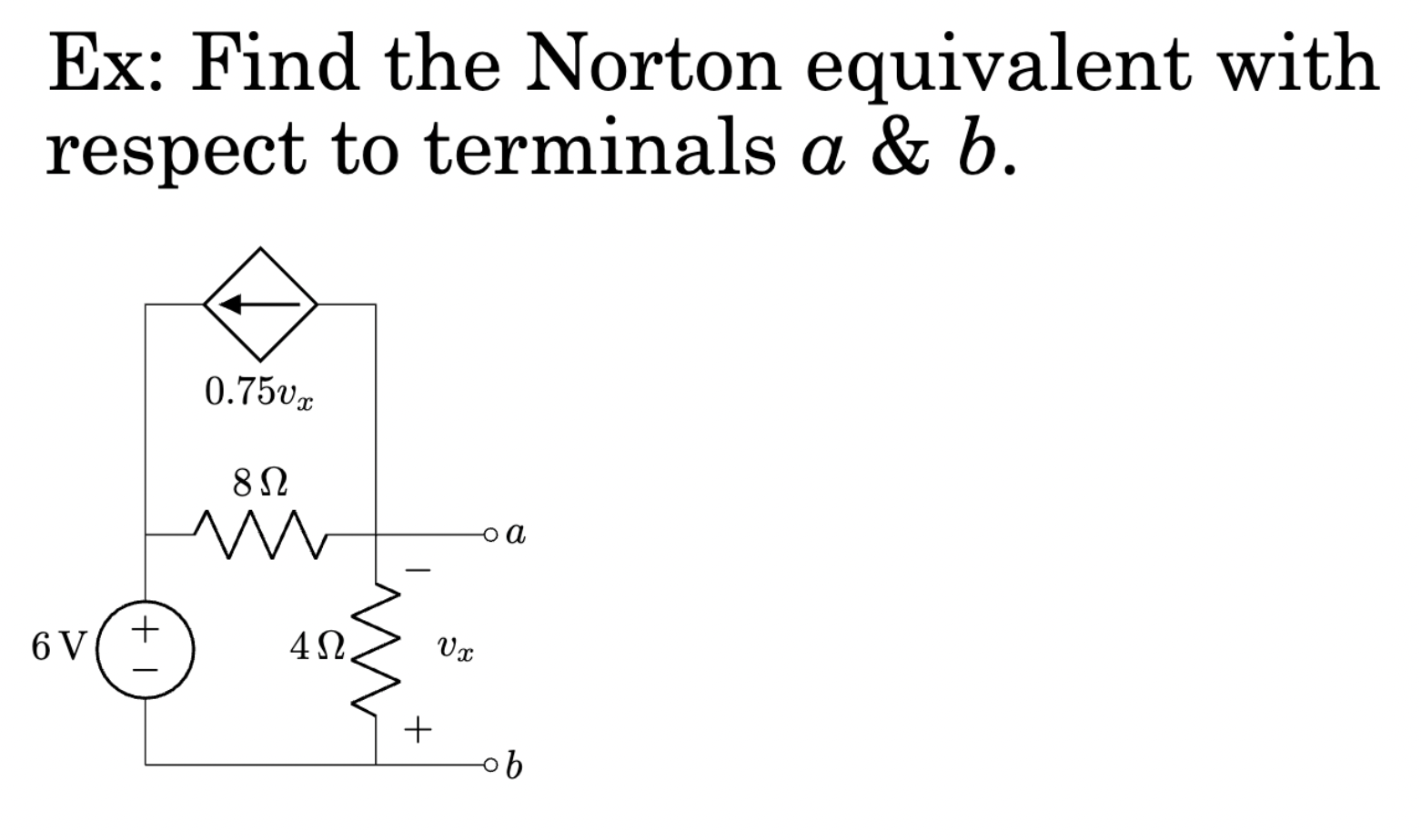 Solved Ex: Find the Norton equivalent with respect to | Chegg.com