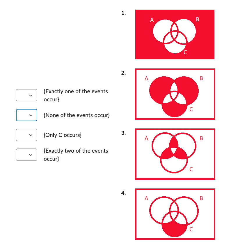 Solved \{Exactly one of the events occur\} \{None of the | Chegg.com